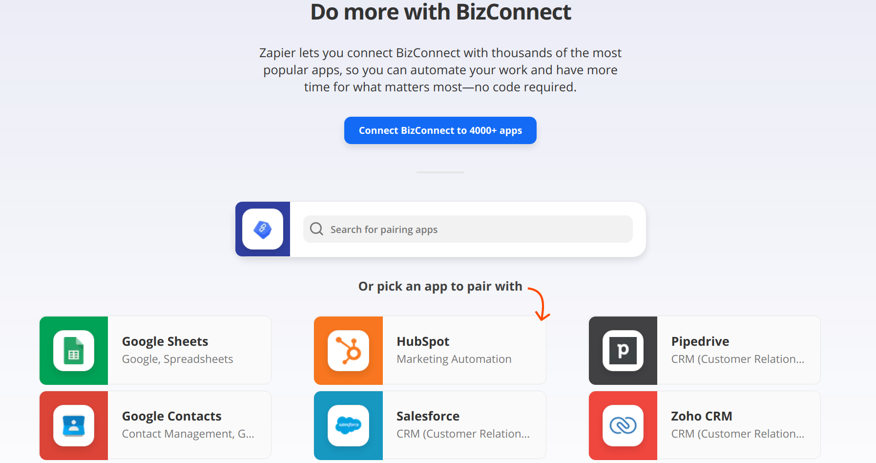 Integrate Zapier with BizConnect – BizConnect